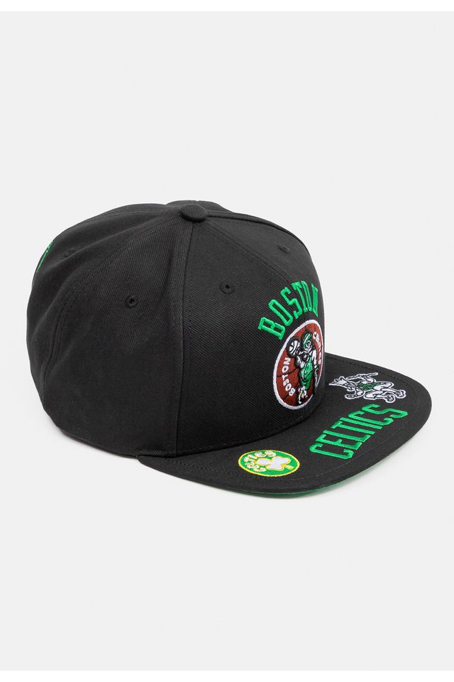 Boné Mitchell & Ness NBA Front Loaded Snapback Boston Celtics Preto ...