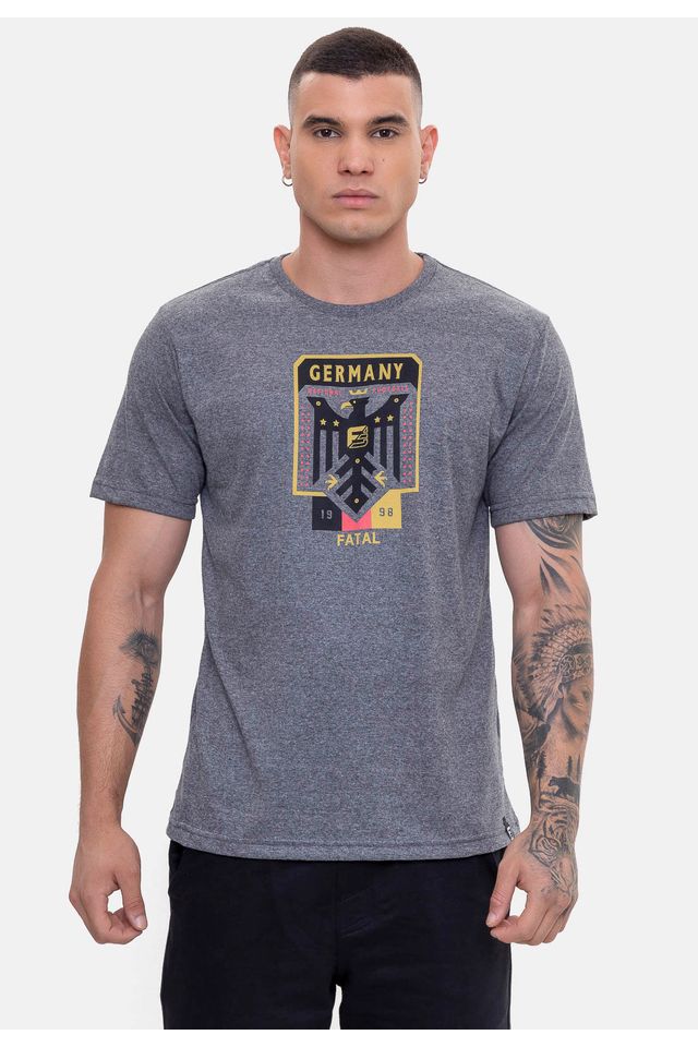 Camiseta Fatal Team Cinza Mescla Escuro - Urbane