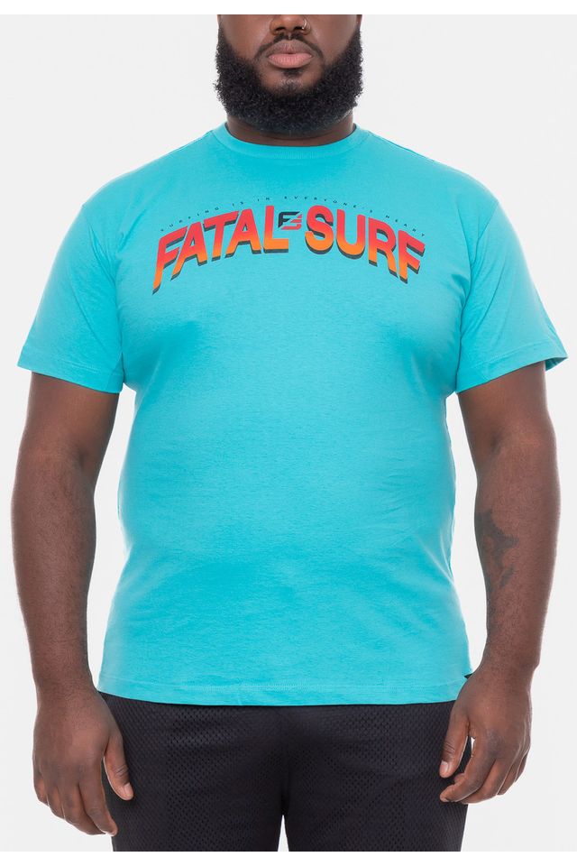 Camiseta Fatal Plus Size Heart Azul - Urbane