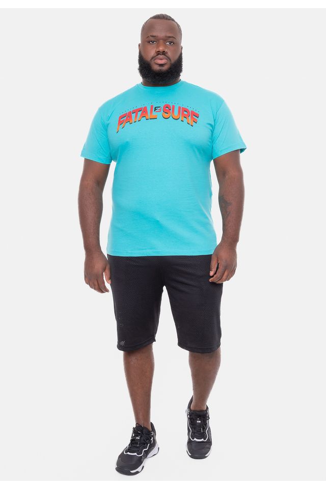 Camiseta Fatal Plus Size Heart Azul - Urbane