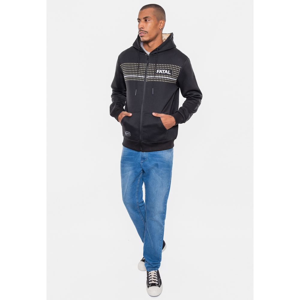 Moletom Fatal Fashion Basic Canguru Aberto Preto - Urbane
