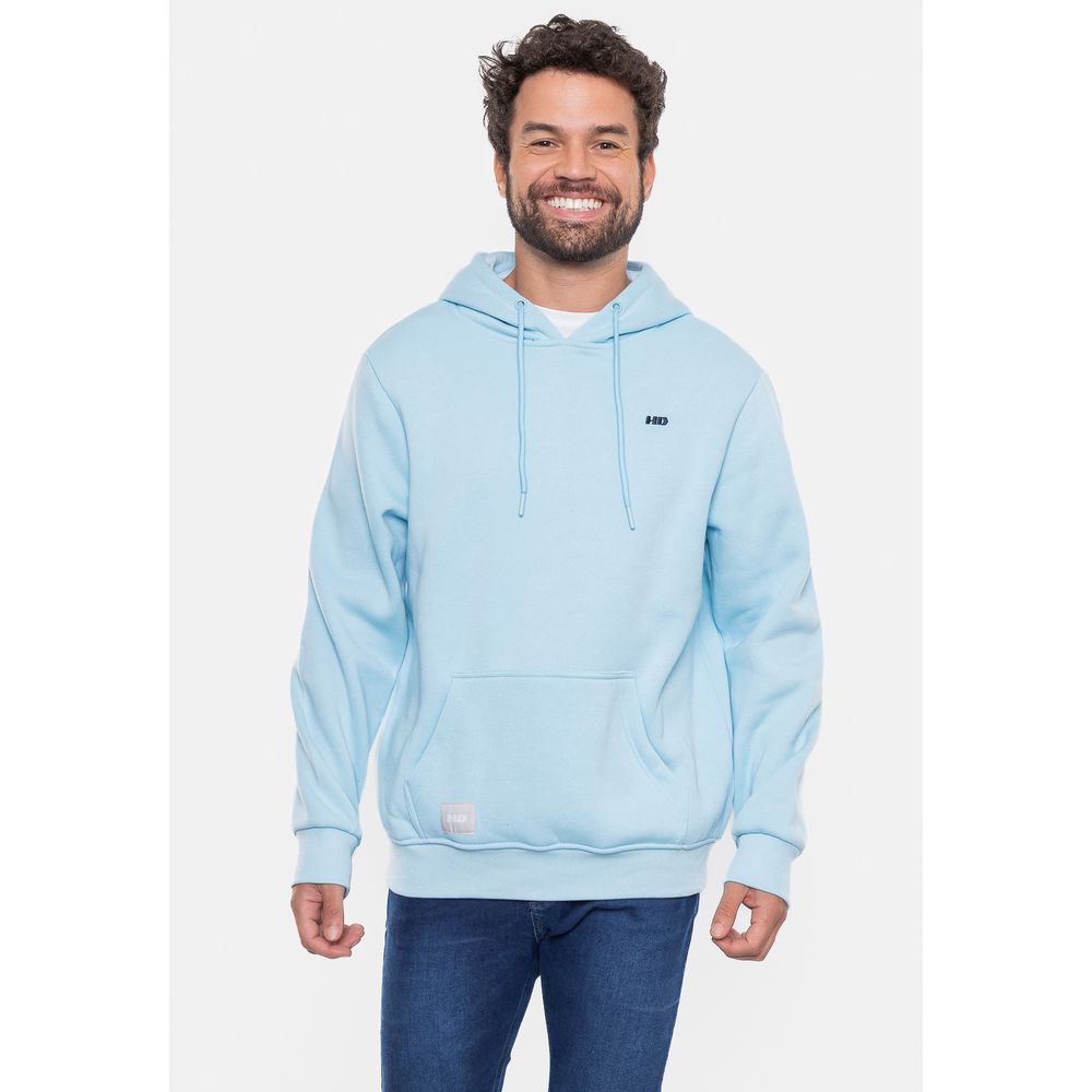 Moletom HD Canguru Fechado Azul Claro - Urbane