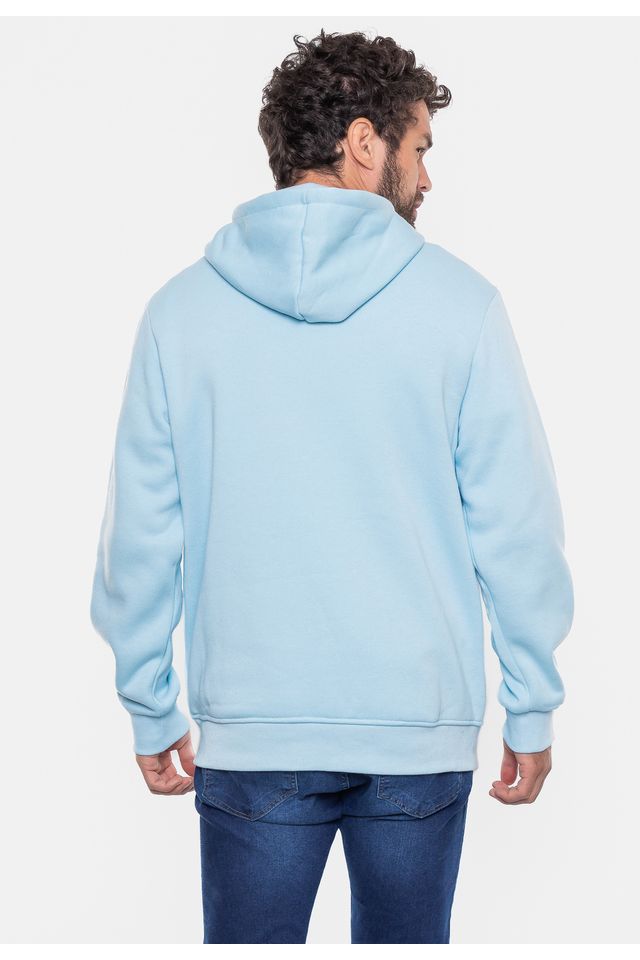 Moletom HD Canguru Fechado Azul Claro - Urbane
