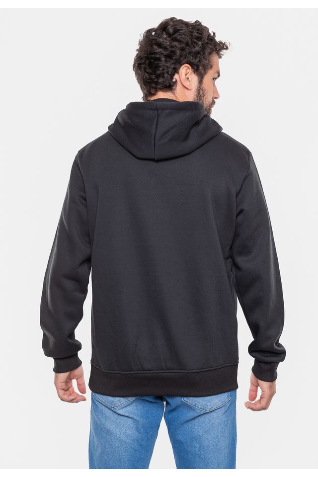 Moletom HD Canguru Fechado Preto - Urbane