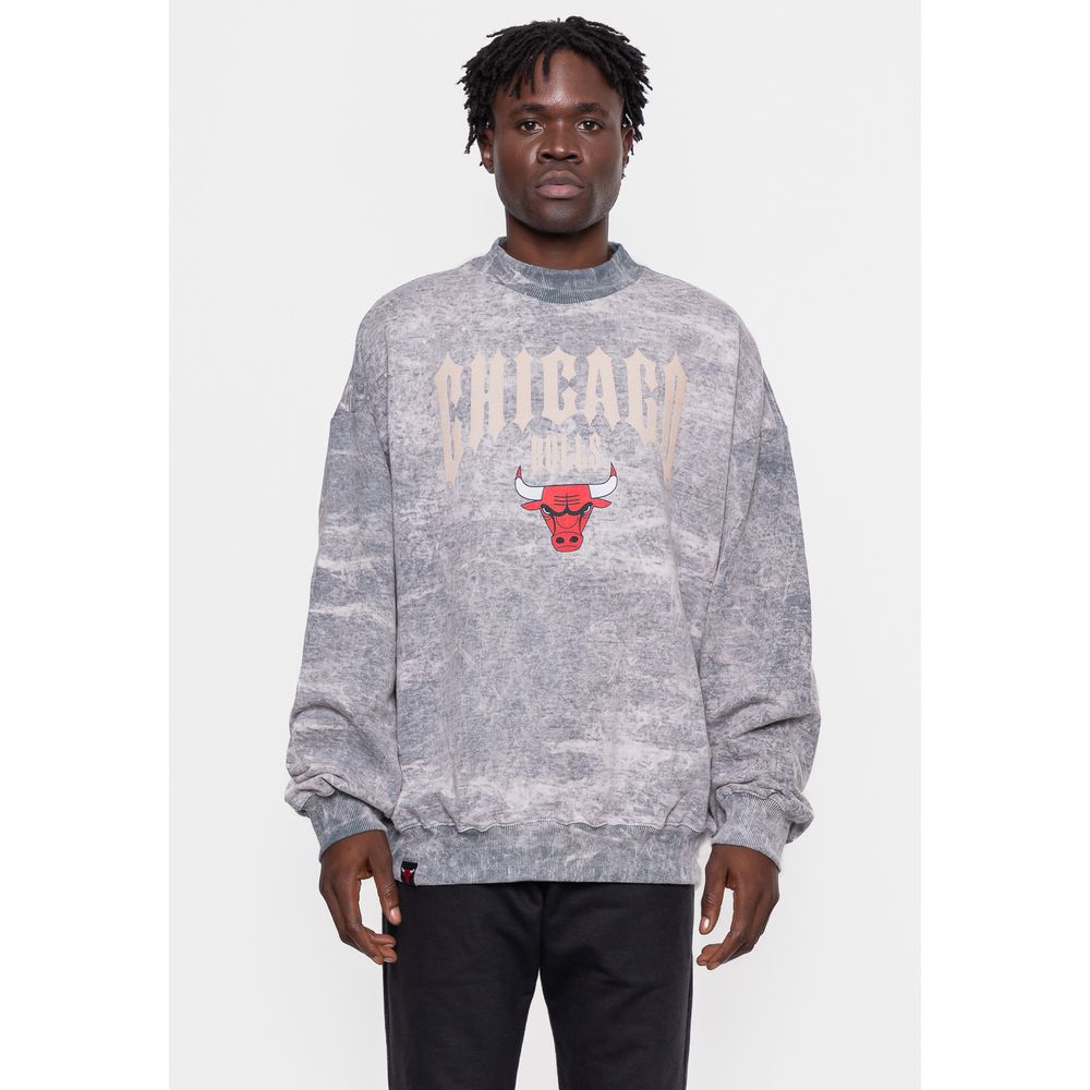 Moletom NBA Masculino Gothic Team Chicago Bulls Chumbo - Urbane