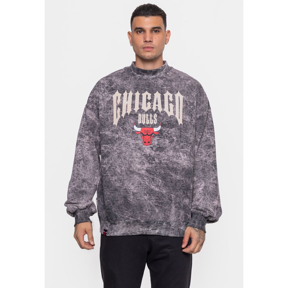 Moletom NBA Masculino Gothic Team Chicago Bulls Preto - Urbane