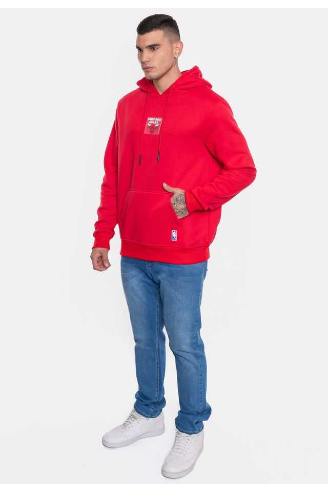 Moletom NBA Masculino Fechado Chicago Bulls Vermelho - Urbane