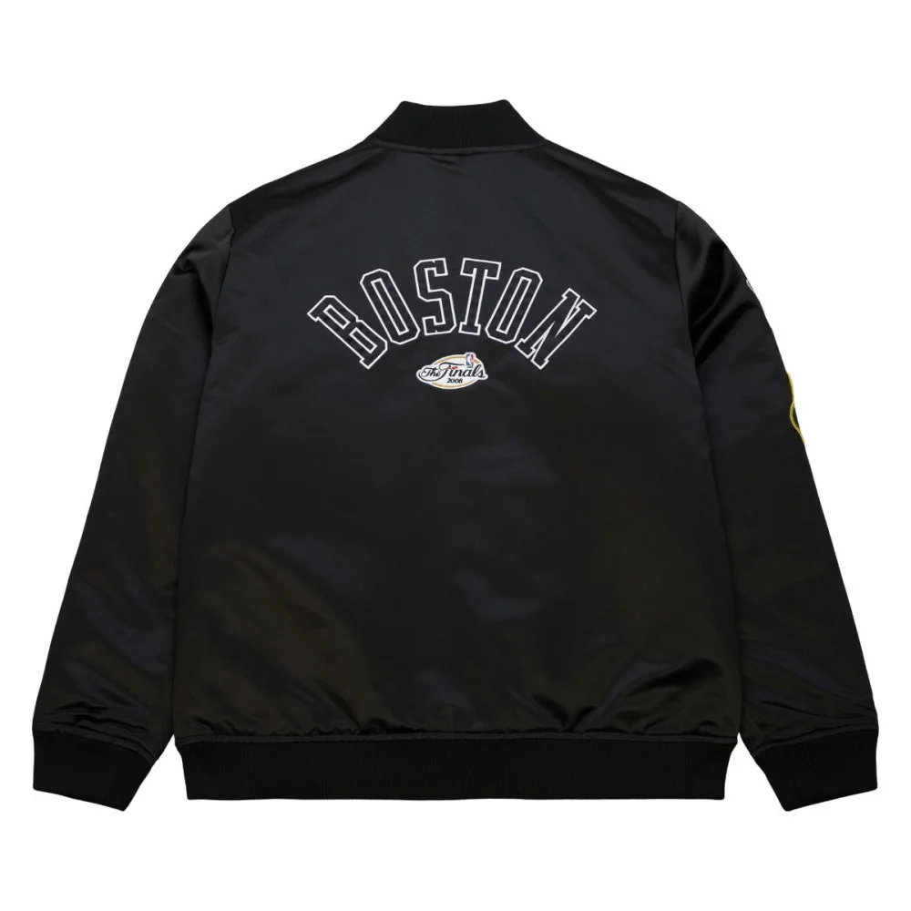 Jaqueta Mitchell & Ness NBA Satin Bomber Jacket Boston Celtics Preta ...