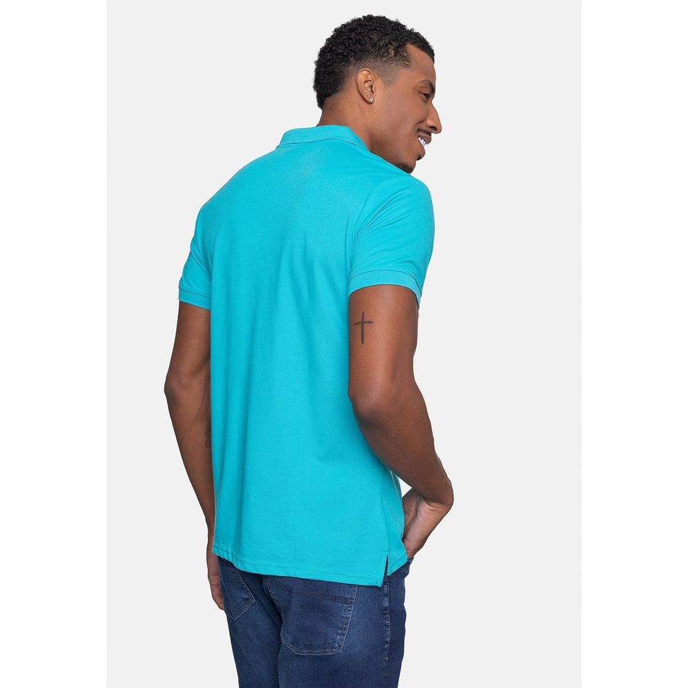 Camisa Ecko Polo Piquet Masculina Azul Turquesa - Urbane
