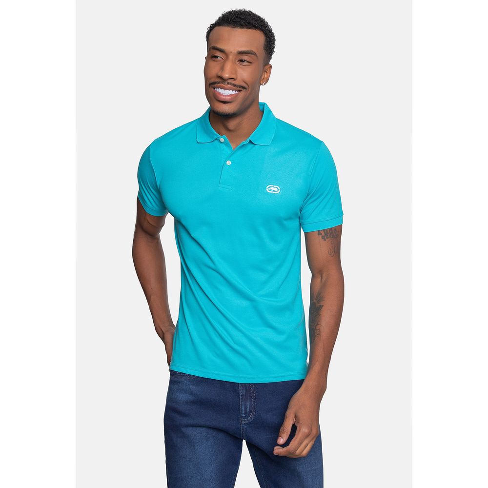 Camisa Ecko Polo Piquet Masculina Azul Turquesa - Urbane
