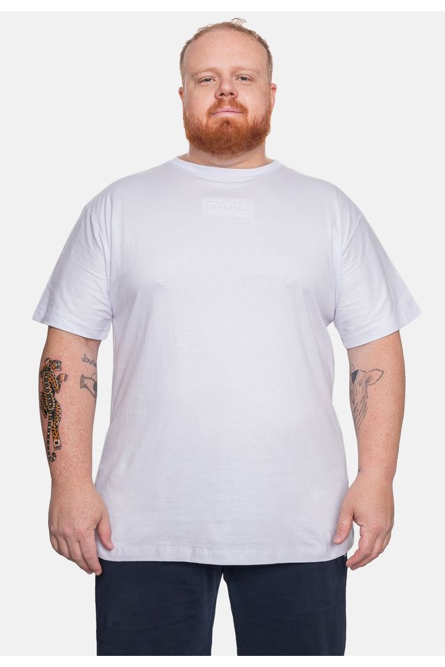 Camiseta Fatal Plus Size Masculino New Frequence Branca - Urbane