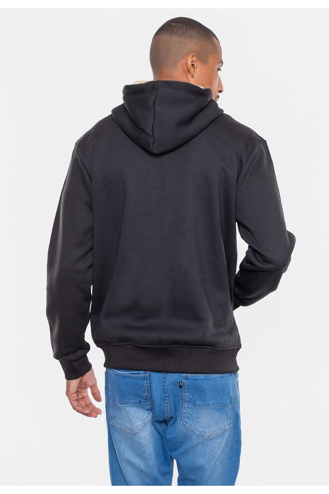 Moletom Fatal Fashion Basic Canguru Aberto Preto - Urbane