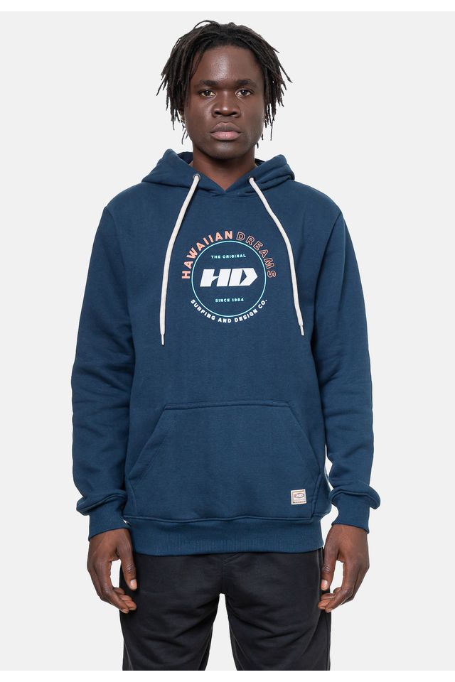 Moletom HD Canguru Fechado Azul Marinho - Urbane