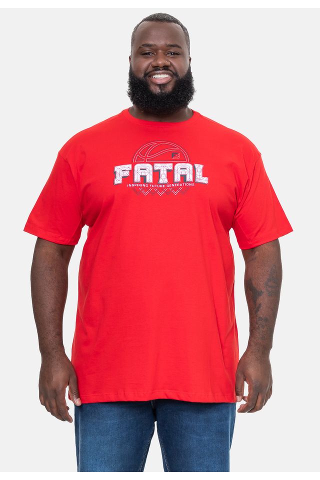 Camiseta Fatal Plus Size Masculina Vermelha - Urbane