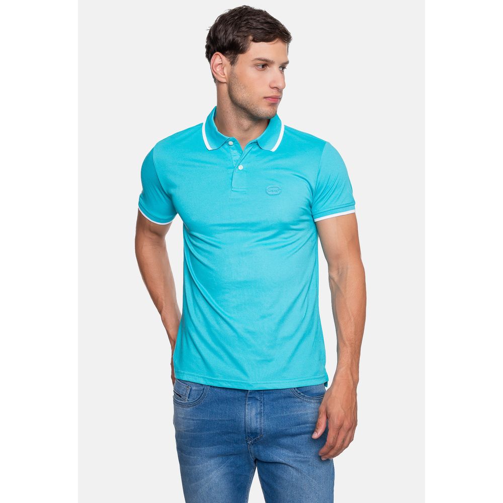 Camisa Polo Ecko Piquet Masculina Azul Turquesa - Urbane
